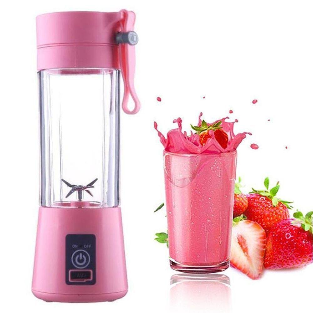 Mini Liquidificador Juice Cup Elétrico Portátil - Rosa | MadeiraMadeira