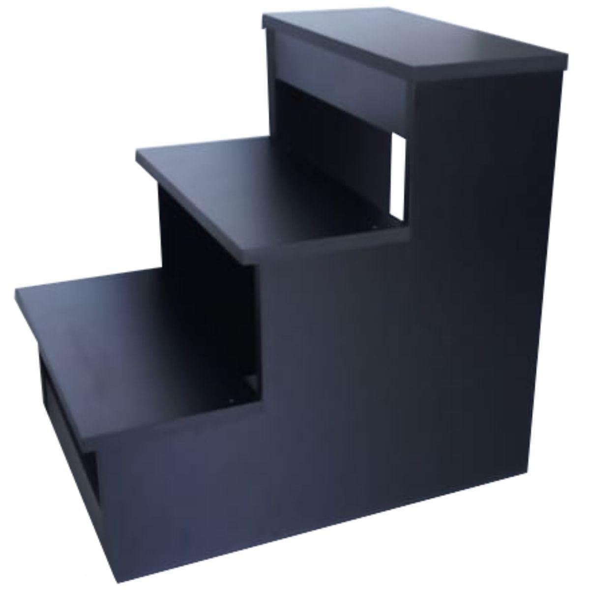 Escada Auxiliar 3 Degraus Mdf - Preto | MadeiraMadeira