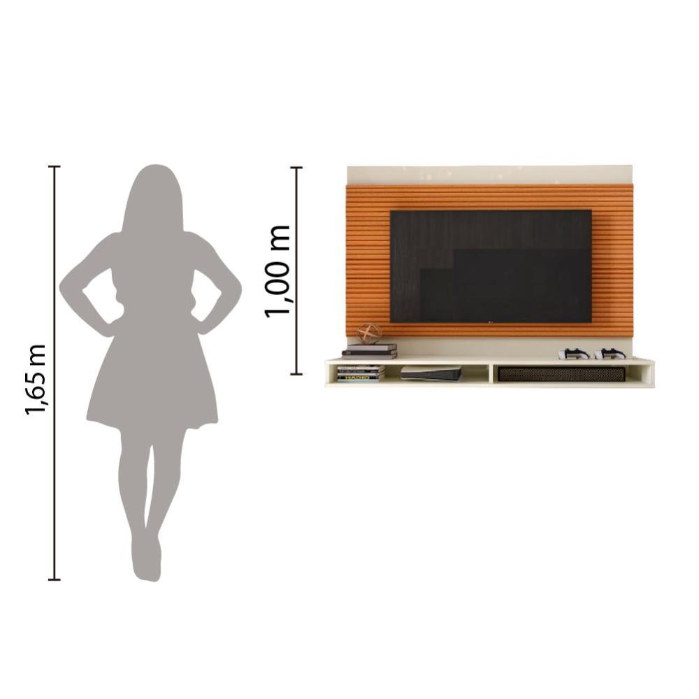 Painel Ripado 3D Para Tv Até 50 Polegadas Milos Com Prateleira 1,35m ...