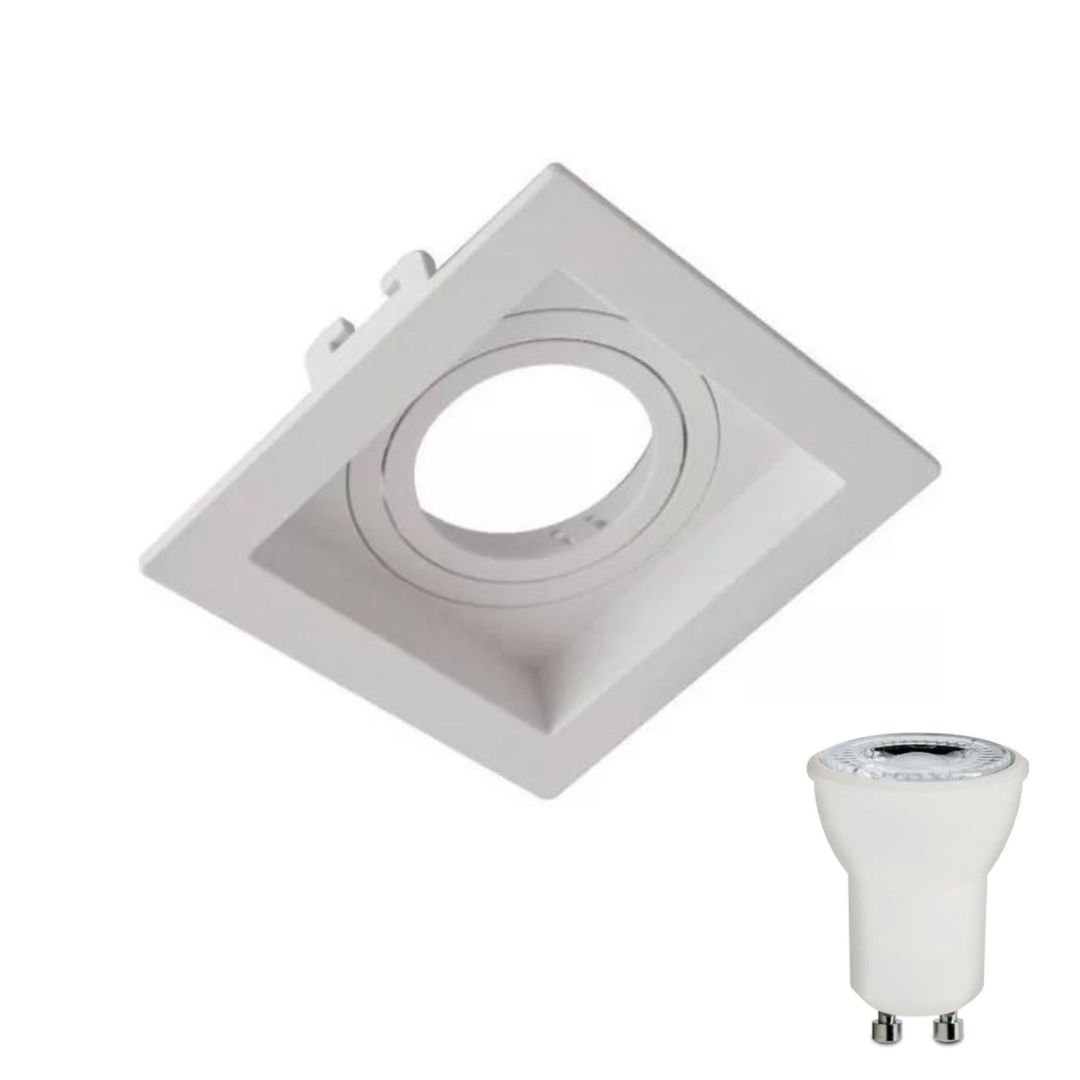 Kit Spot Embutido MR11 Mini Dicróica Pix Branco com Lâmpada 2700K ...