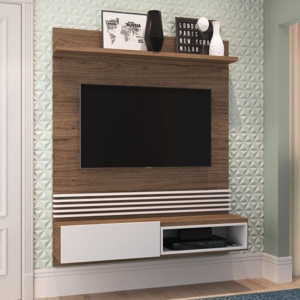 Painel para TV até 46 Polegadas 1 Porta Ripado Est102 | MadeiraMadeira