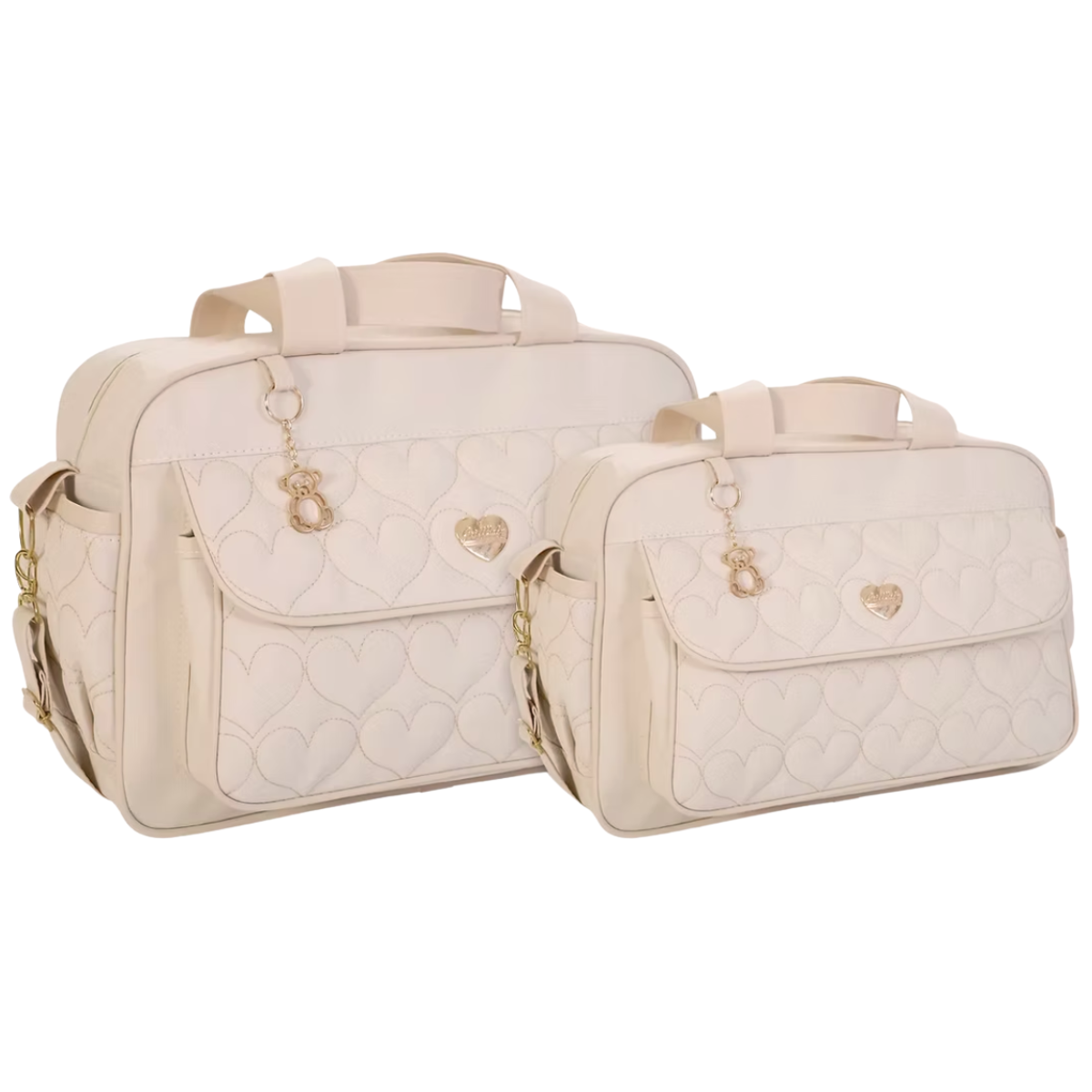 Kit Bolsas Maternidade Griff Baby Coração Bege | MadeiraMadeira