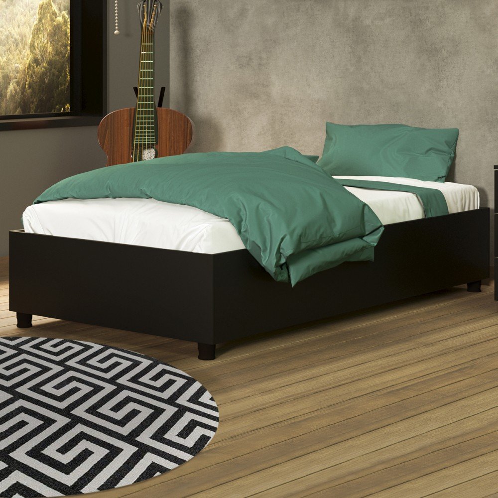 Base de Cama Box Solteiro Mônaco Preto Fosco - Tcil Móveis | MadeiraMadeira