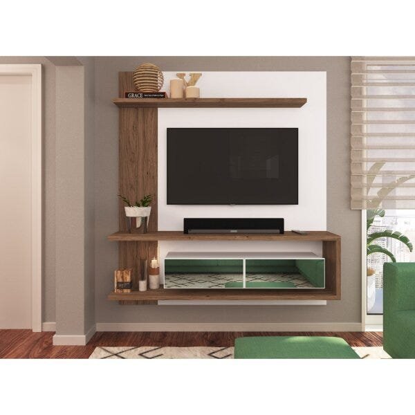 Painel para TV até 50 Polegadas 2 Portas Basculantes Espelhadas 3 ...