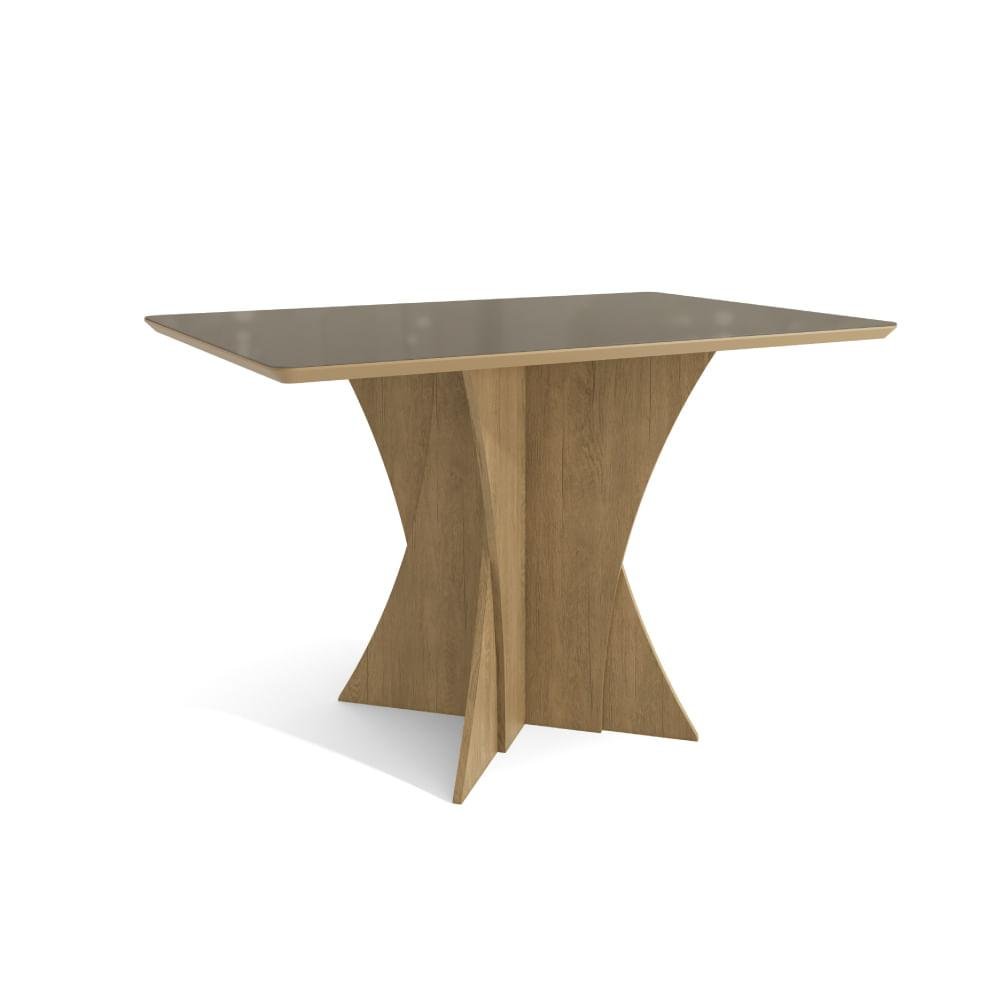 Mesa de Jantar Retangular com Tampo Vidro/MDF 120 cm - Freij ...