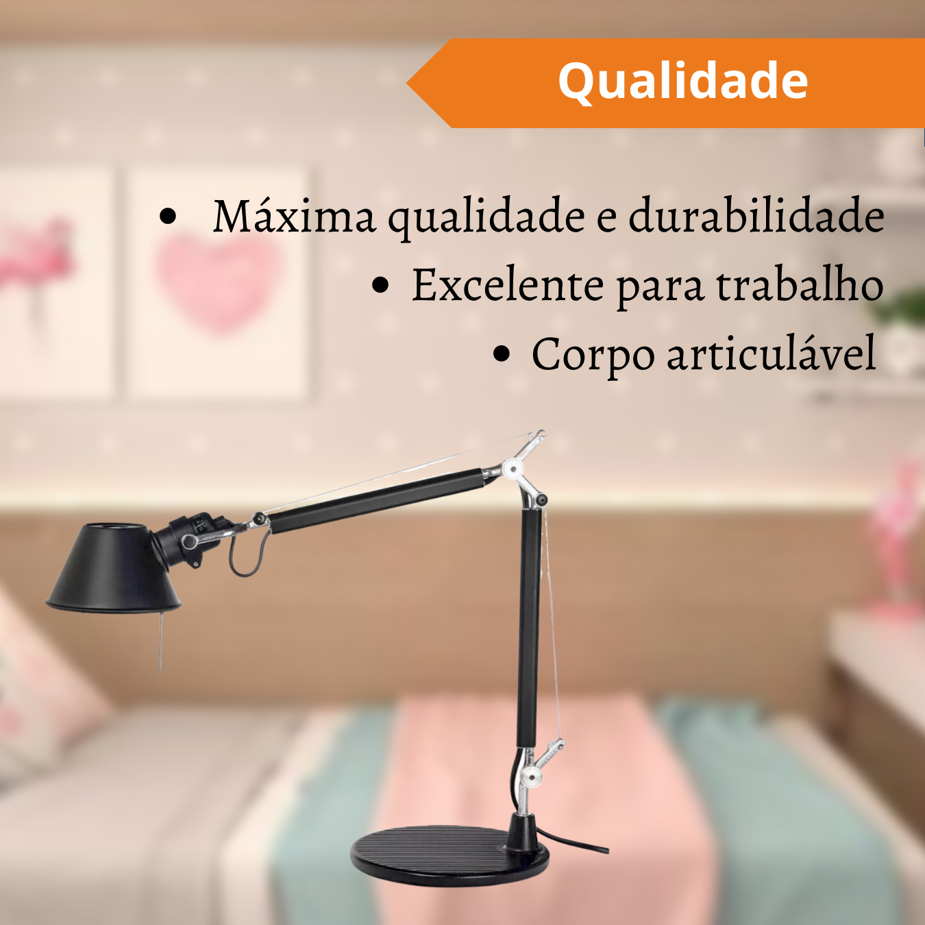 Abajour New Office em alumínio e metal preto com Led Treelux ...
