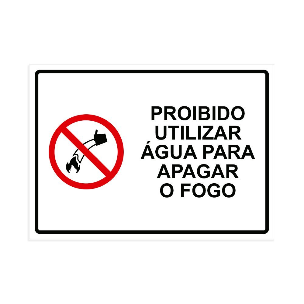 Placa de Sinalização Proibido Utilizar Água | MadeiraMadeira