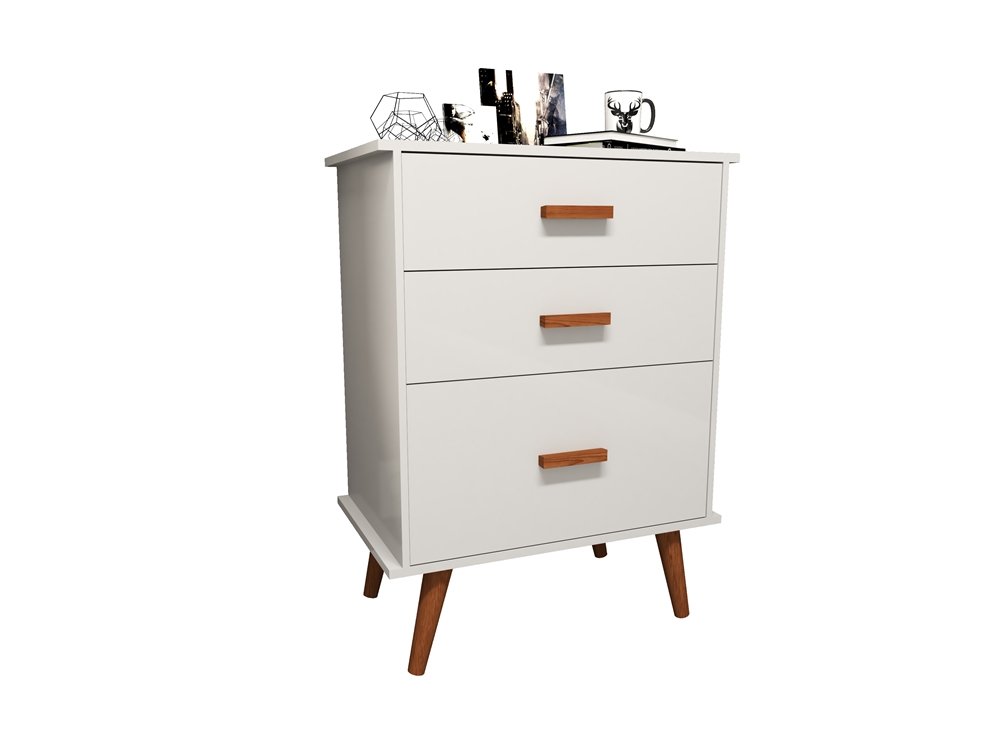 Cômoda Gaveteiro 3 Gavetas Fox Luxo - Branco | MadeiraMadeira