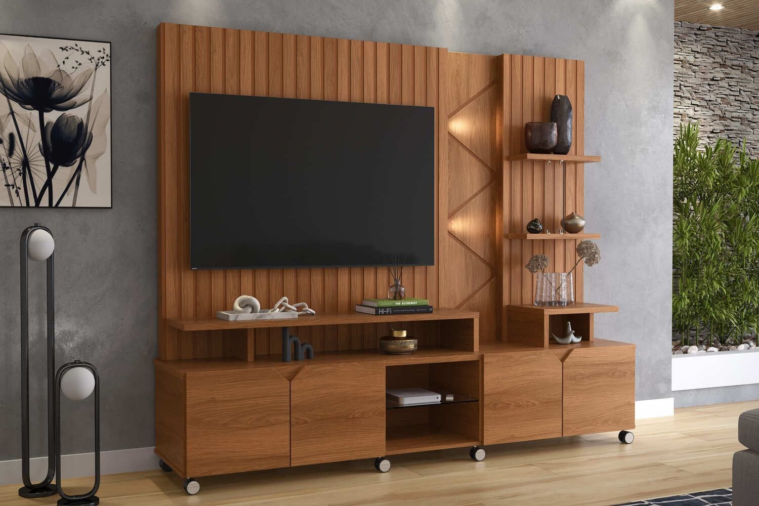 Estante Home para Tv de 55 Polegadas Cross Lukaliam:jequitiba | MadeiraMadeira