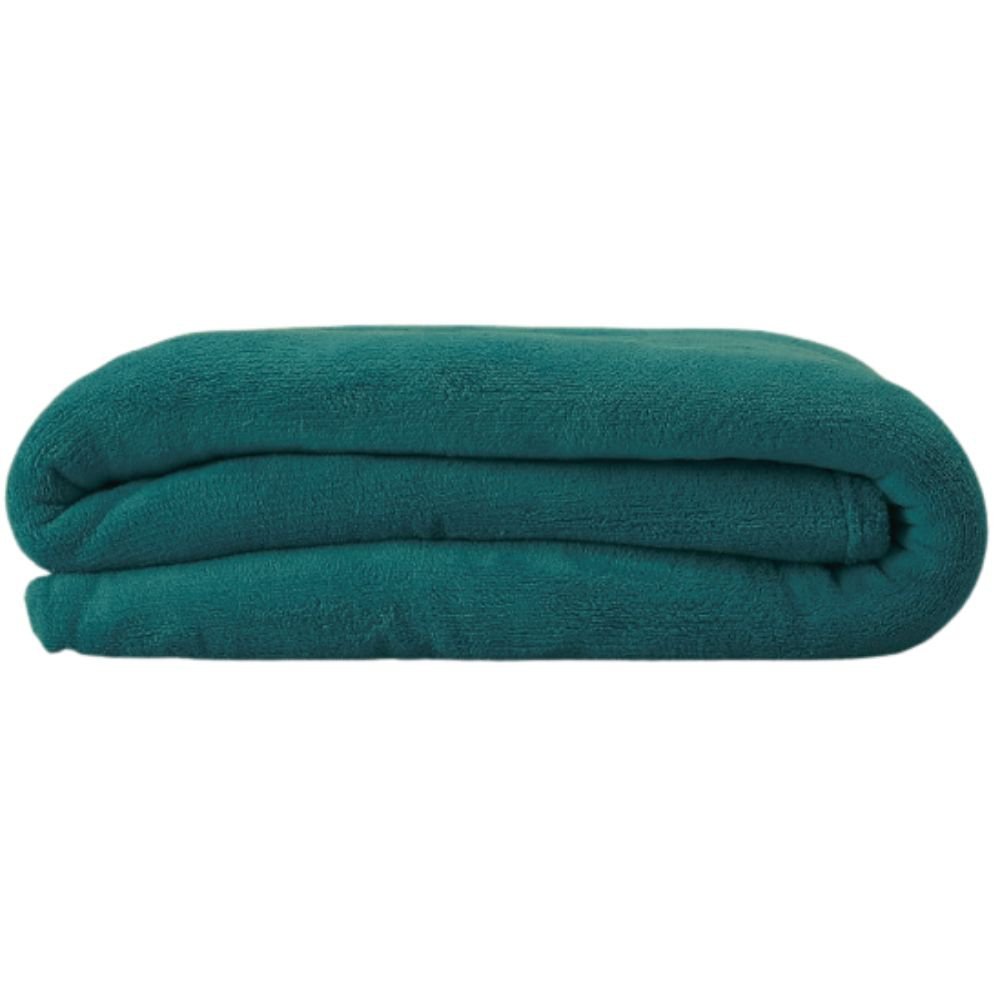 Cobertor Casal Manta Microfibra Fleece Azul petroleo | MadeiraMadeira