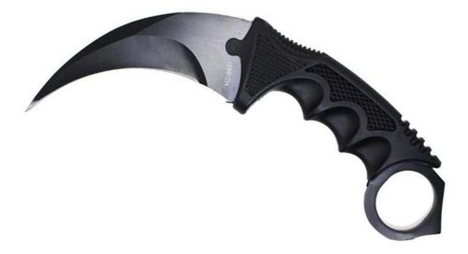 Faca Karambit Combate Tática -Afiado Cs Go Preto Hawk | MadeiraMadeira