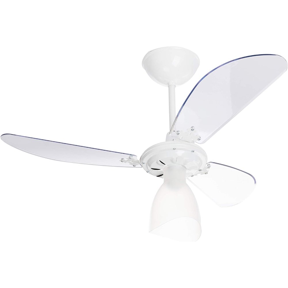 Ventilador de Teto New Cristal Light com 3 Pás Branco de 127 Volts ...