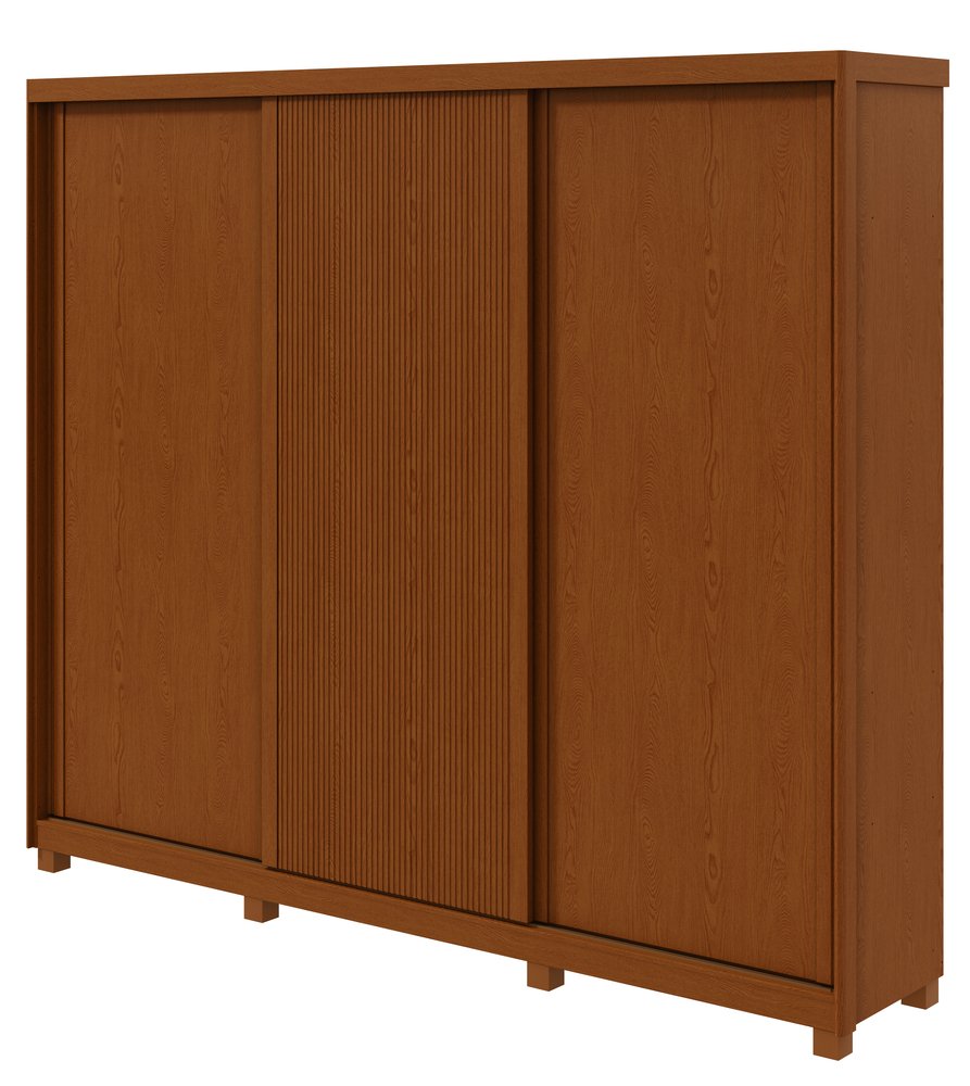 Guarda-roupas Ollie 270cm 3 Portas 9 Gavetas 5 Prateleiras sem Espelho ...