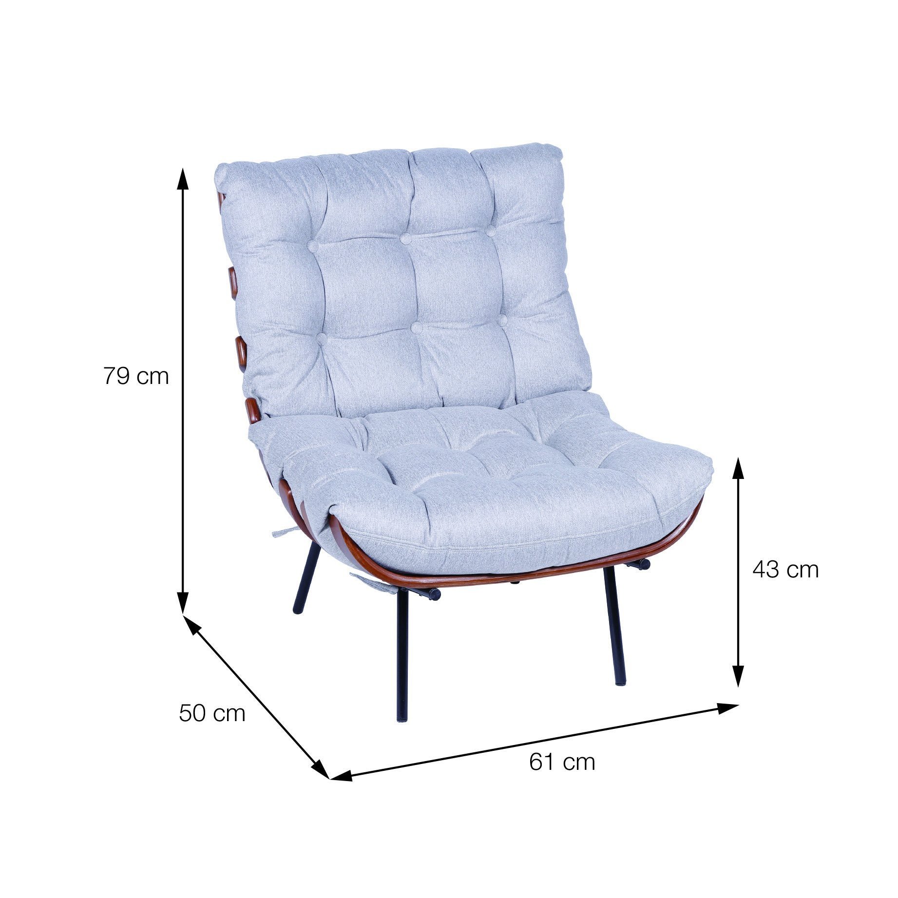 Poltrona com Puff Costela Or Design | MadeiraMadeira