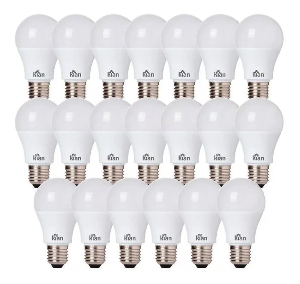 Kit 6 Lâmpadas Bulbo Led 6w Branco Morna 3000k Bivolt Kian | MadeiraMadeira