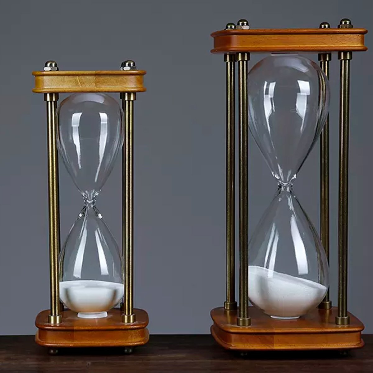 Ampulheta em Madeira Tamanho Médio 28 cm Genuinos Ampulheta Decorativa ...