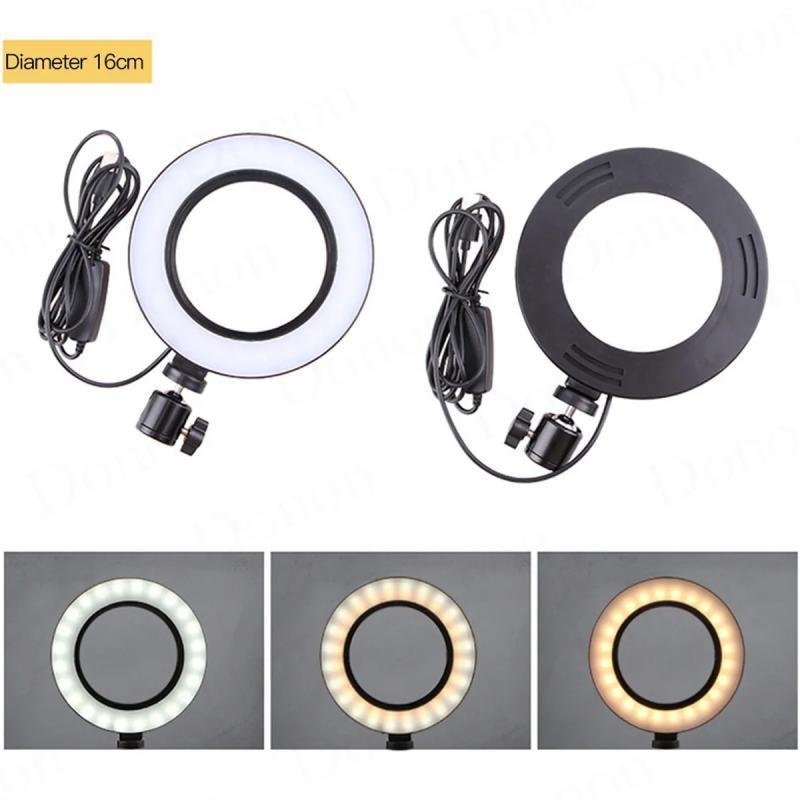 Ring Light de Mesa Iluminador de Led Tripé 6 Polegadas 16cm | MadeiraMadeira