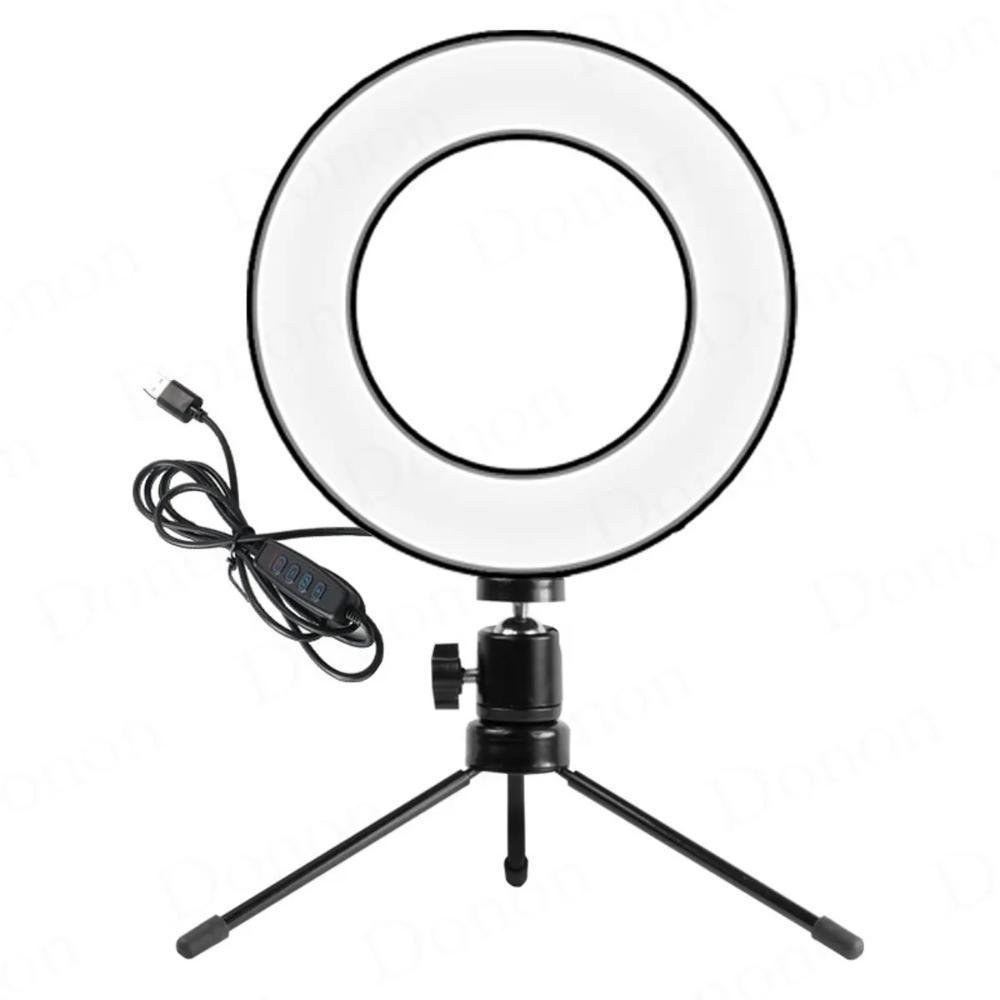 Ring Light de Mesa Iluminador de Led Tripé 6 Polegadas 16cm | MadeiraMadeira