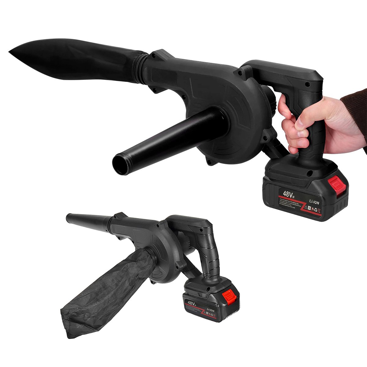 Soprador Aspirador Sem Fio Potente Bateria Recarregavel Sujeira Folhas ...