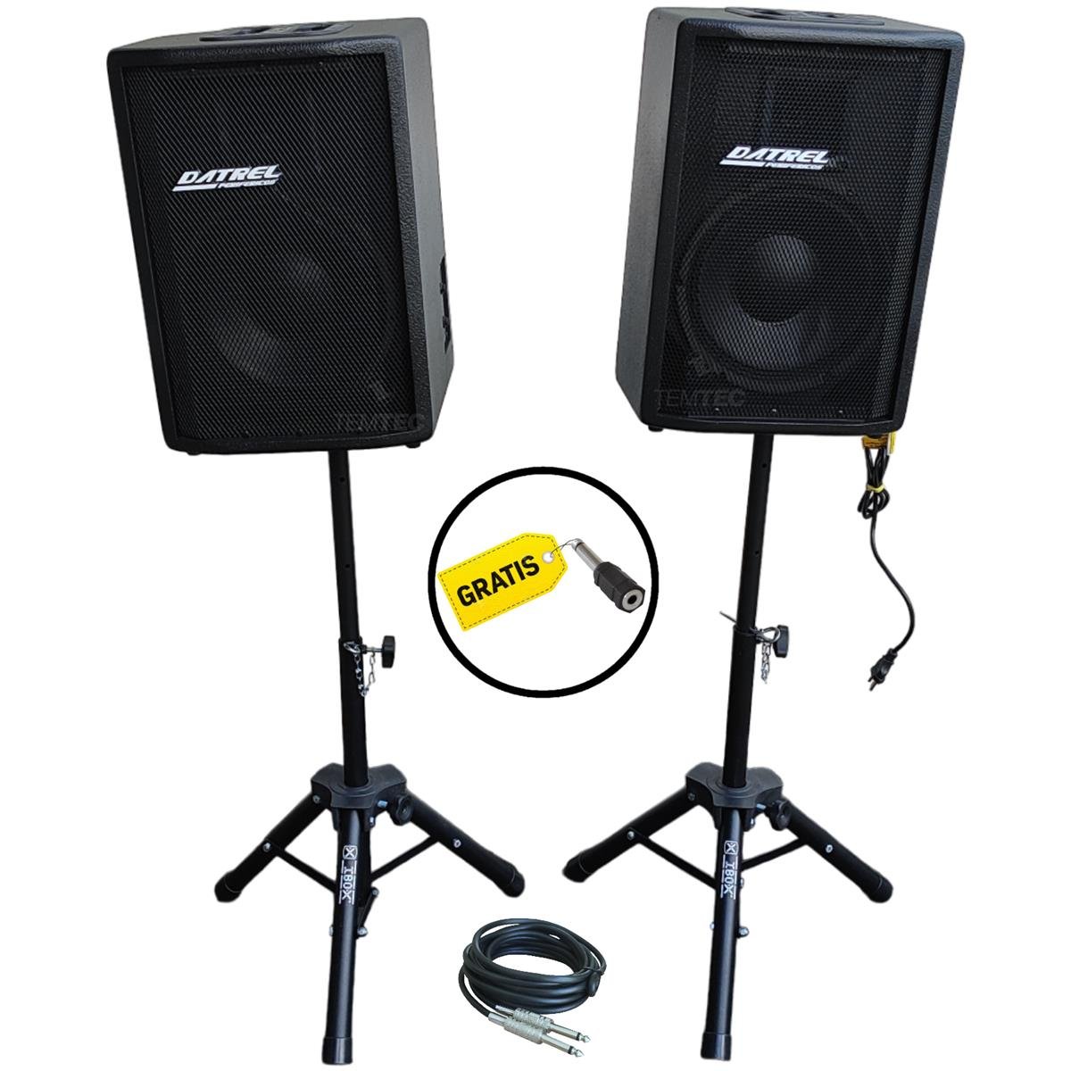 Kit Caixa de Som Ativa Passiva Datrel 10p 400w Rms Tripé Bt ...