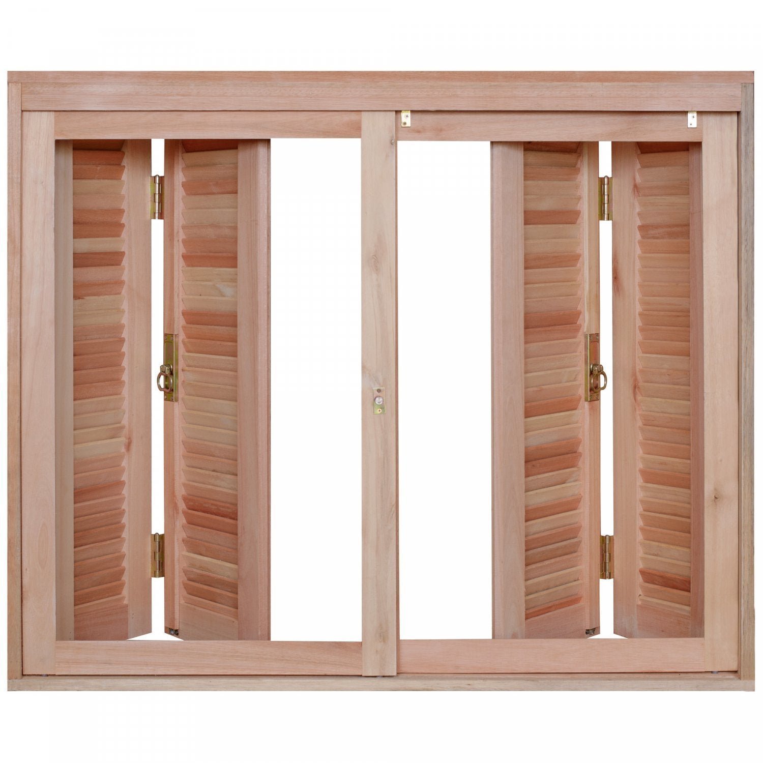 Janela de Madeira Veneziana 100x100cm Com Caixilho 12cm EWK 260 ...