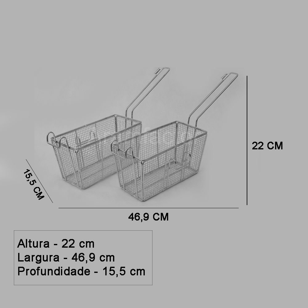 Peneira para Fritura Retangular 20x10 cm Lado Esquerdo Aramfactor ...