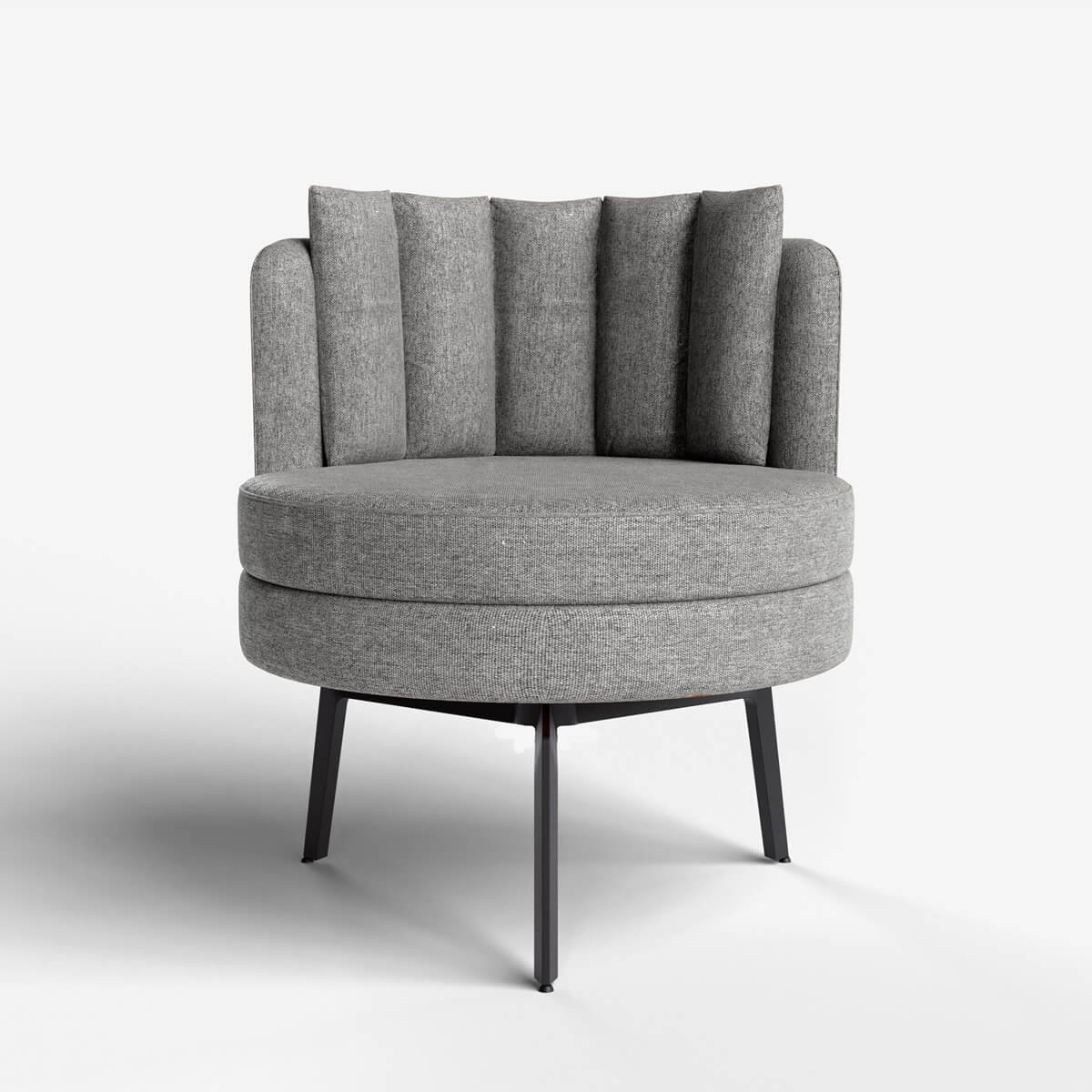 Poltrona Decorativa para Sala Dublin em Linho Brooks Cinza Médio - Home ...