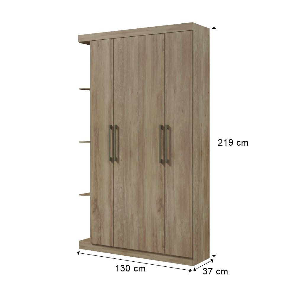 Guarda Roupa Casal 4 Portas Austral Madeirado Carraro | MadeiraMadeira