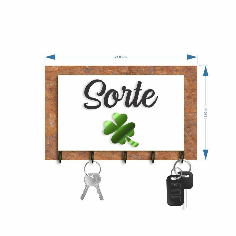 Porta Chaves E Cartas Sorte Corten E Branco Com Relevo Preto ...