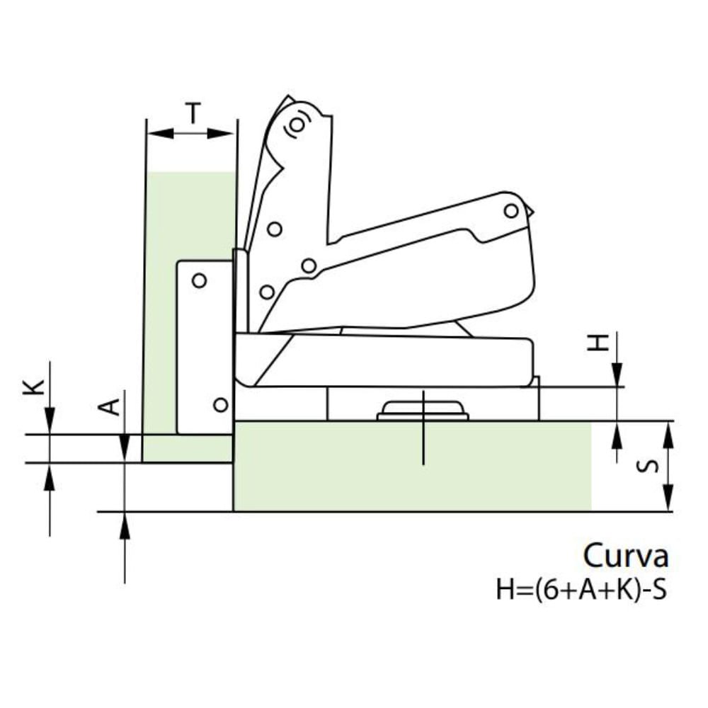 Dobradiça 35mm 175º Graus Fgv Slide On Curva Fgvtn | MadeiraMadeira