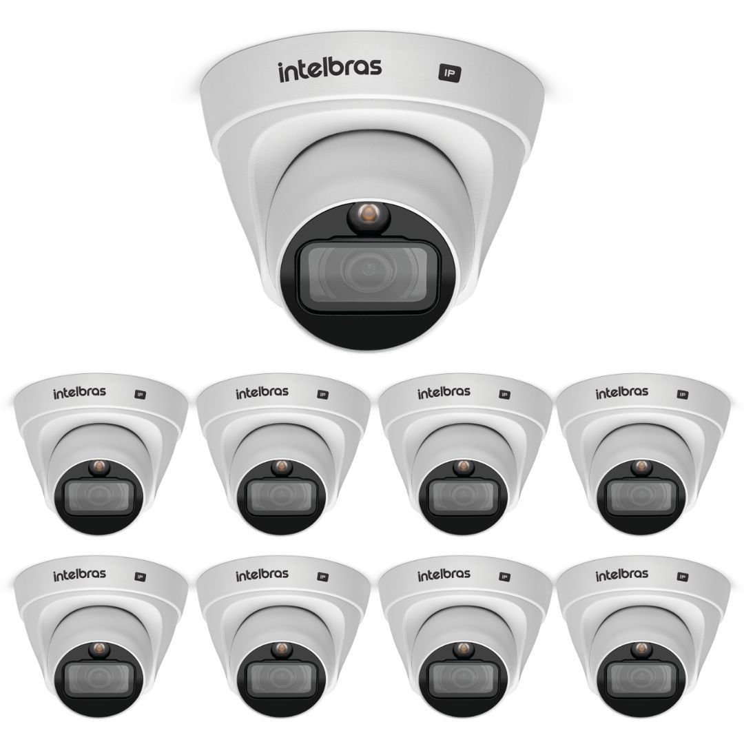 Kit 9 Câmeras Ip 2 Megapixels 2.8mm 20m Poe Vip 1220 D Full Color G4 ...