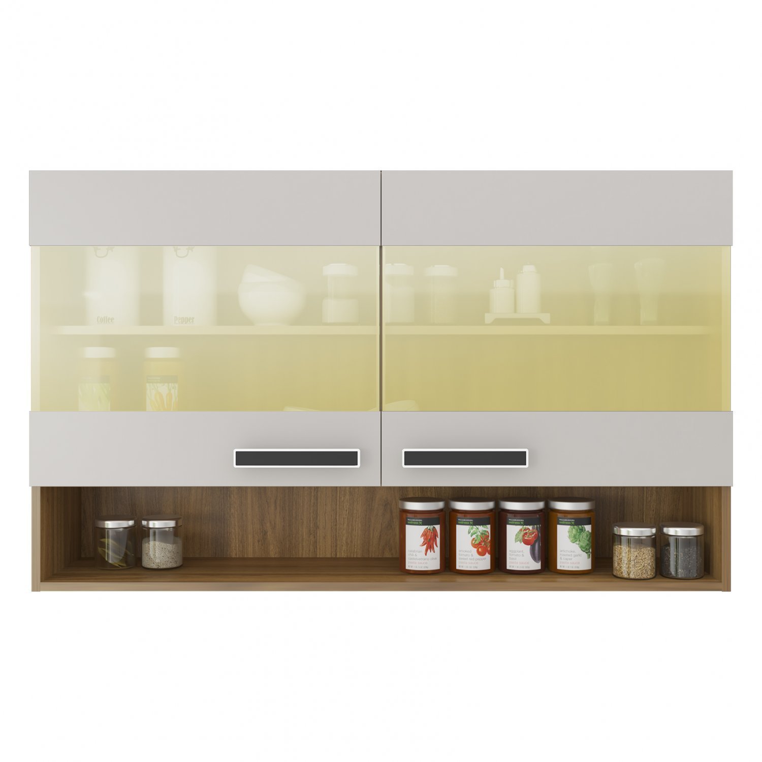 Armário Aéreo 2 Portas com Vidro 1 Nicho Reflecta New Jazz Itatiaia ...