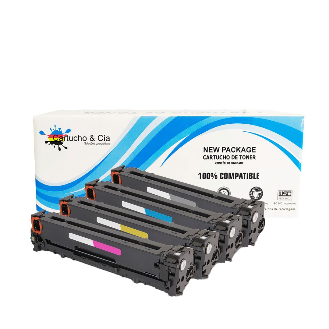 Kit 4x Cores Toner Compatível 125a Cp1215 1515 1312 B+c+y+m ...