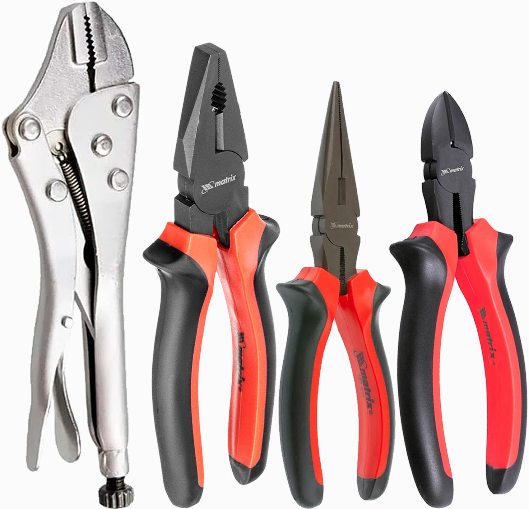 Kit de 4 Alicates Pressão Corte Diagonal Universal Bico | MadeiraMadeira