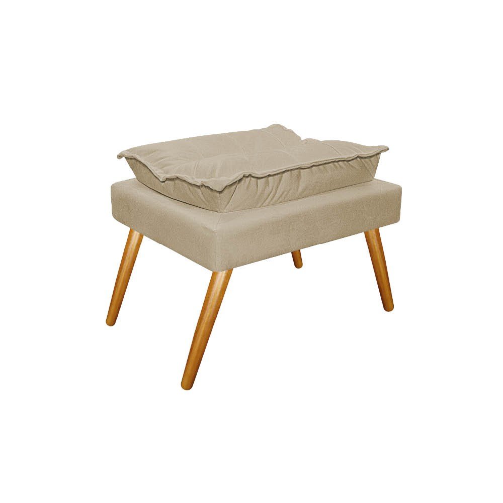 Kit 02 Puffs Opala Palito Suede Bege - AM DECOR | MadeiraMadeira