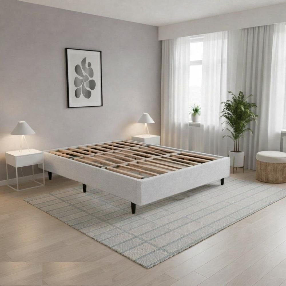 Cama Casal Box Base 137x187 Desmontável Tecido Premium 100% Madeira ...