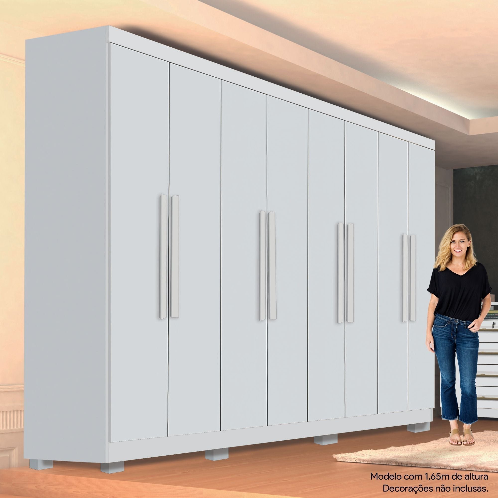Guarda-Roupa 8 Portas 6 Gavetas Versales Imop Móveis | MadeiraMadeira