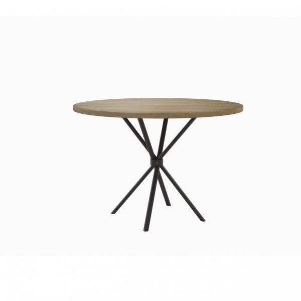 Mesa Redonda 4 Lugares 80cm Tampo Madeira Md02 Mais Decor | MadeiraMadeira