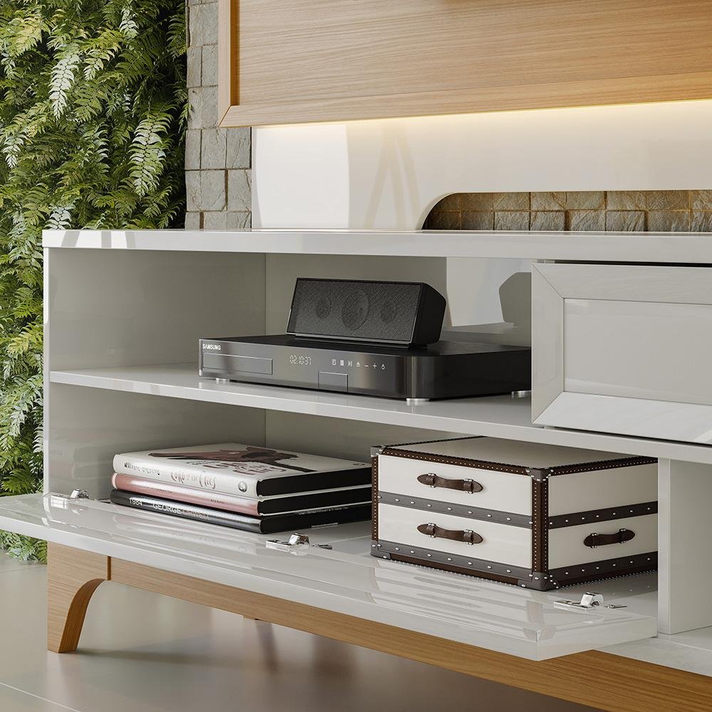 Rack Com Painel Michigan Para Tv Até 70 Polegadas Com Led Off White ...