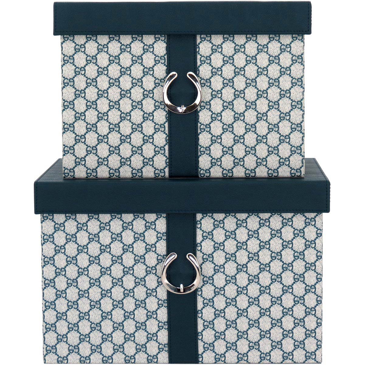 HOME&CO SATURNO CAIXA ORGANIZADORA SINTÉTICO AZUL 2PÇ | MadeiraMadeira