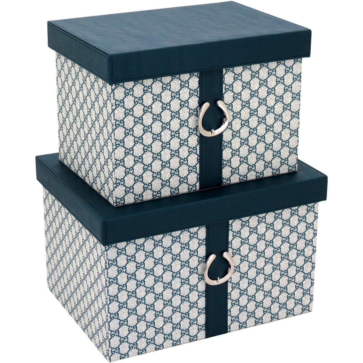 HOME&CO SATURNO CAIXA ORGANIZADORA SINTÉTICO AZUL 2PÇ | MadeiraMadeira