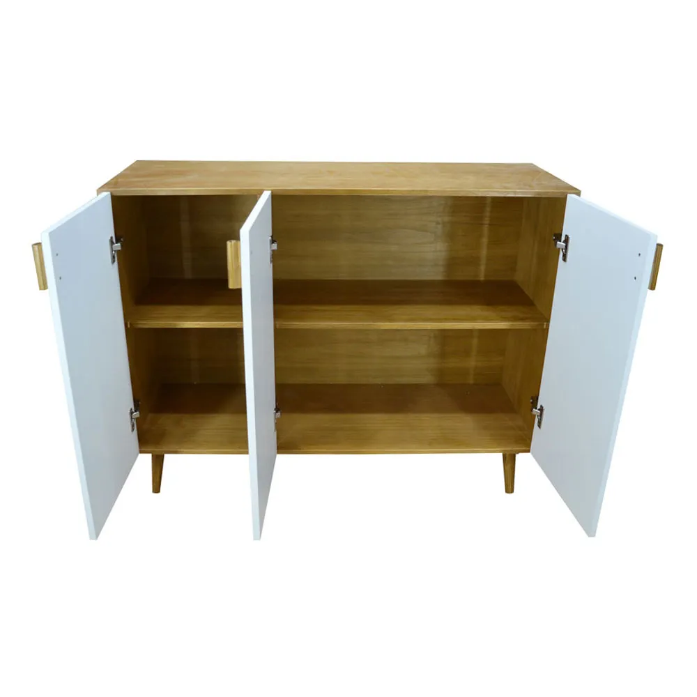 Buffet Florence Linha Woody em MDF e Madeira - Branco | MadeiraMadeira