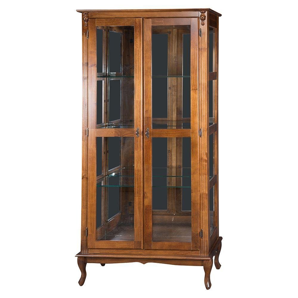 Cristaleira Alta Espelhada Luiz Xv - 1075 Imbuia - Verniz | MadeiraMadeira