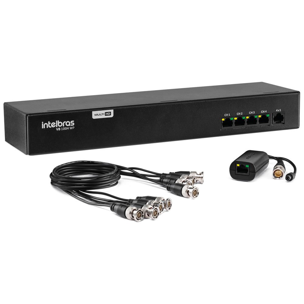 Power Balun 4 Canais Full HD com Alimentação VB 1004 WP Intelbras ...