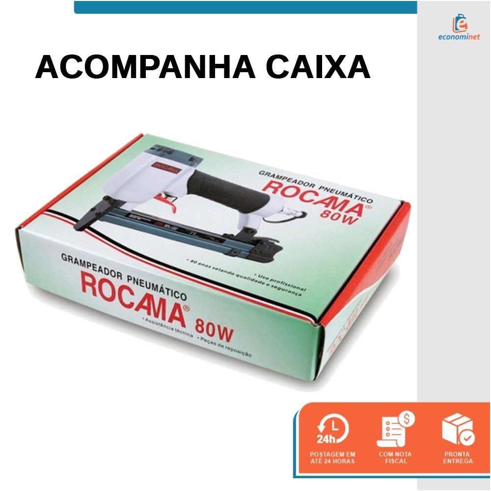Kit Grampeador Profissional Pneumático 80W + 4000 Grampo 80/10mm ...