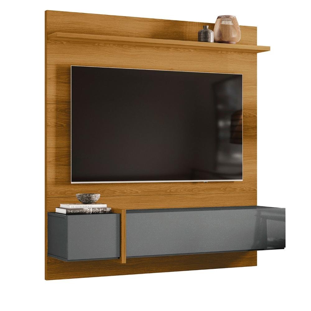 Painel Para Quarto 55 Polegadas Freijó E Cinza Perolizado Avila Lukaliam | MadeiraMadeira