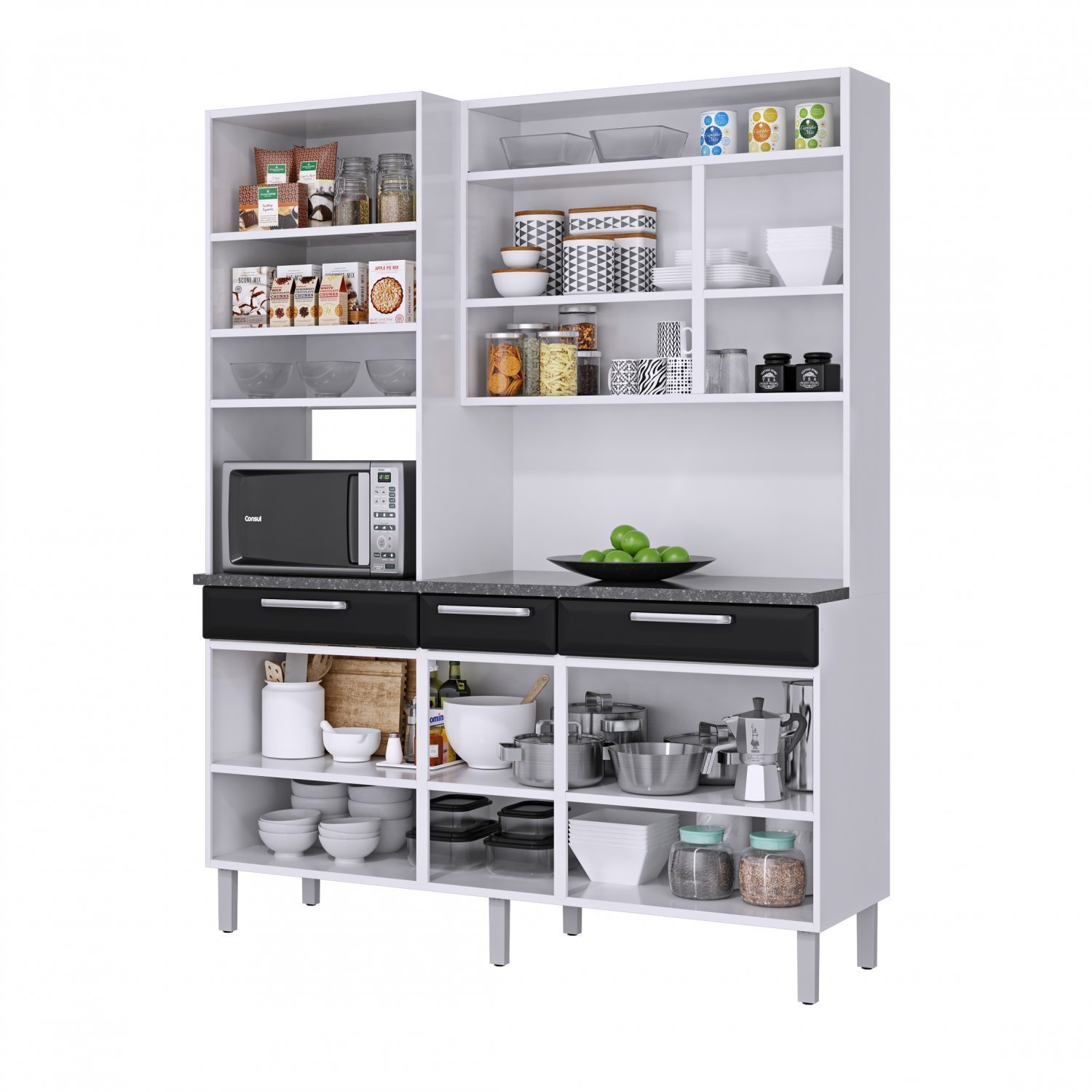 Kit para Cozinha 155cm com 6 Portas 3 Gavetas Regina Itatiaia ...
