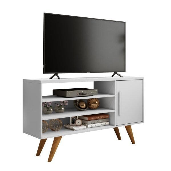 Rack para TV até 55 Polegadas 1 Porta 3 Prateleiras Retro Benetil ...