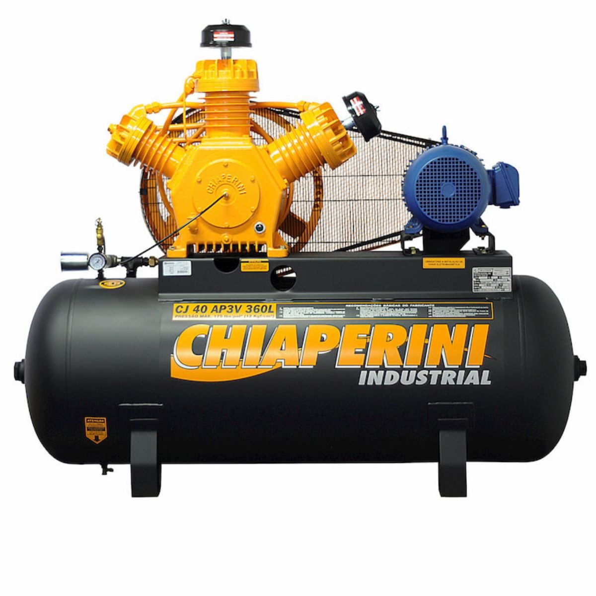 Compressor de ar alta pressão 40 pcm 360 litros - Chiaperini CJ 40 AP3V ...
