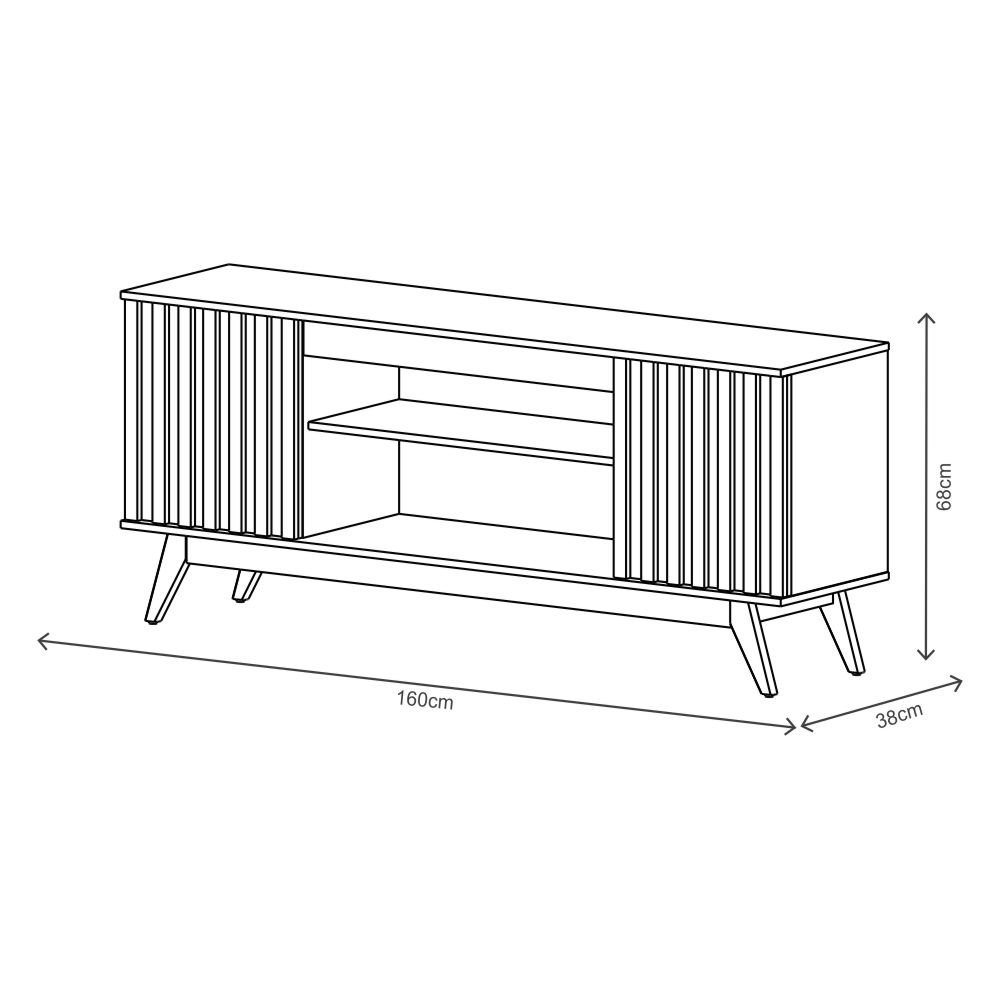 Rack Bancada 1,60m 2 Portas para TVs Até 55 Polegadas - Malibu Wood ...